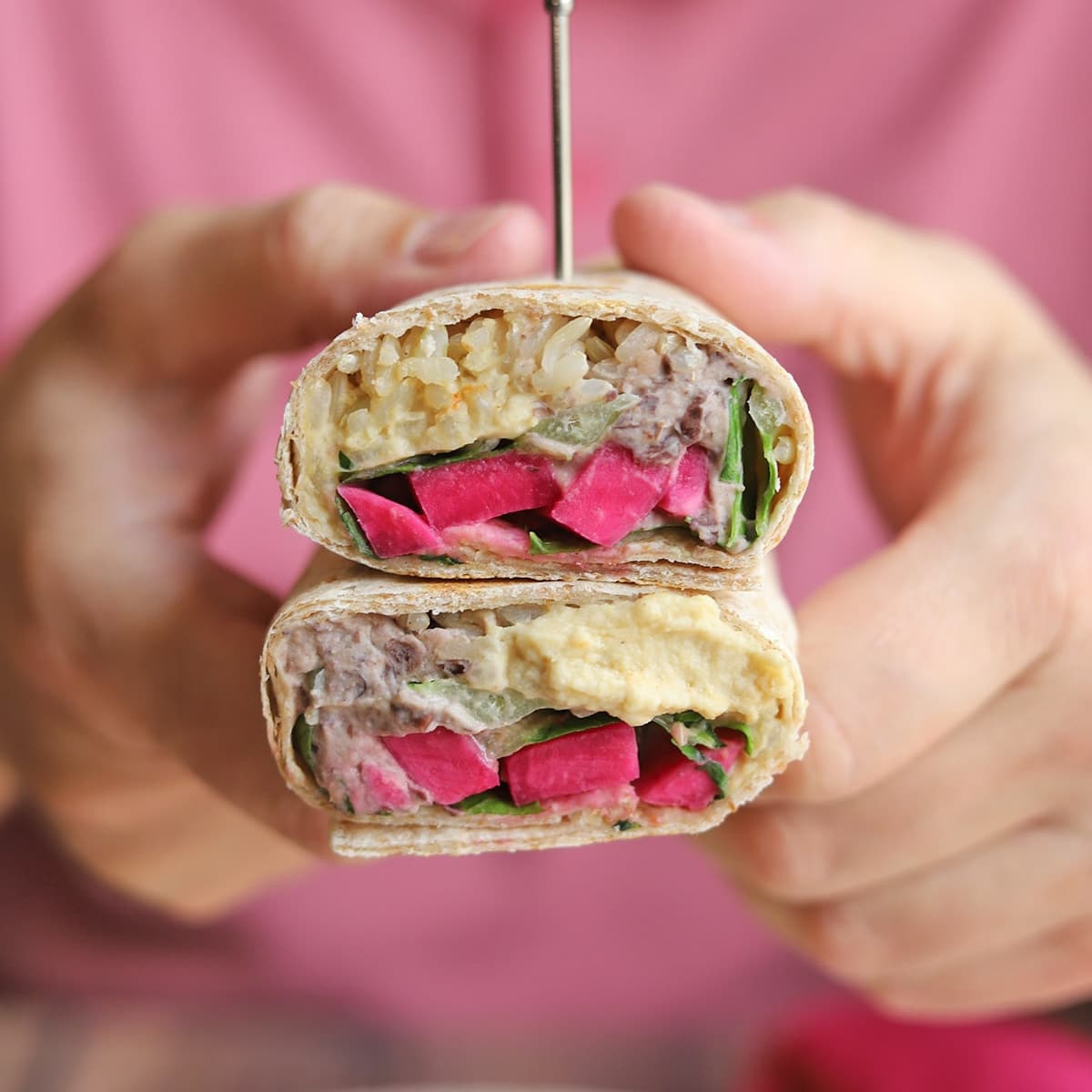 Double hummus wraps with pickled turnips - Cadry's Kitchen