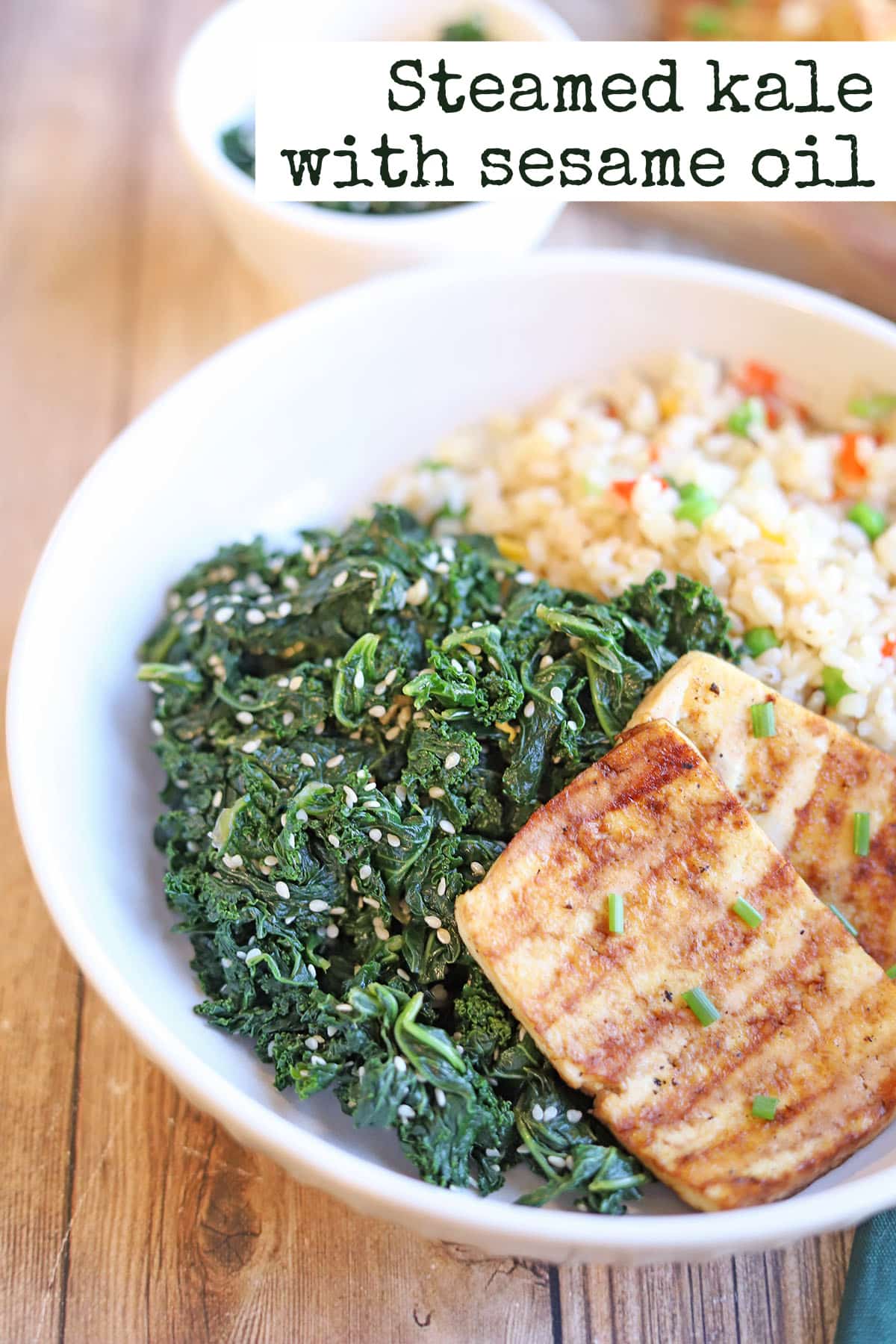 Steamed kale with sesame oil - Cadry's Kitchen