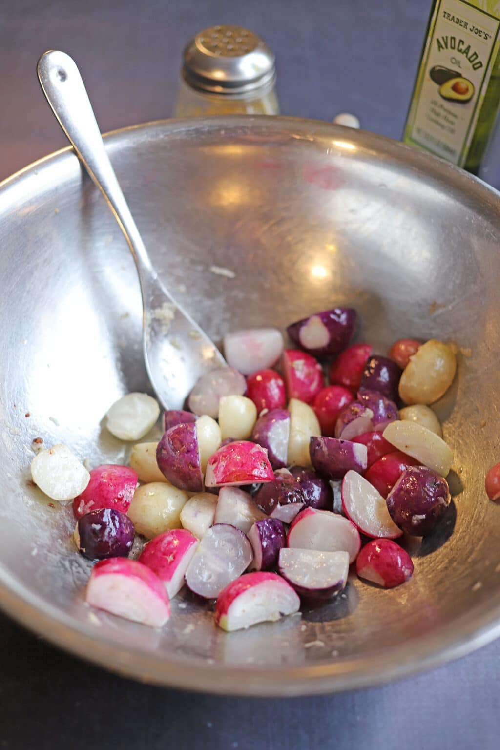 Air fryer radishes with vegan parmesan - Cadry's Kitchen