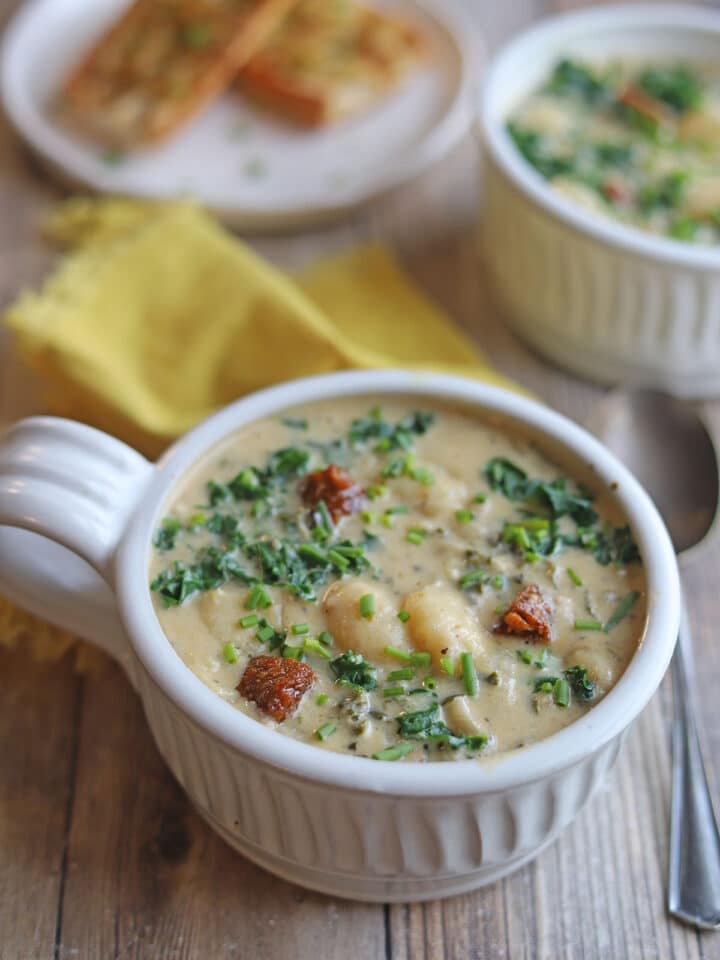 Chunky vegan vegetable beef soup with barley - Cadry's Kitchen