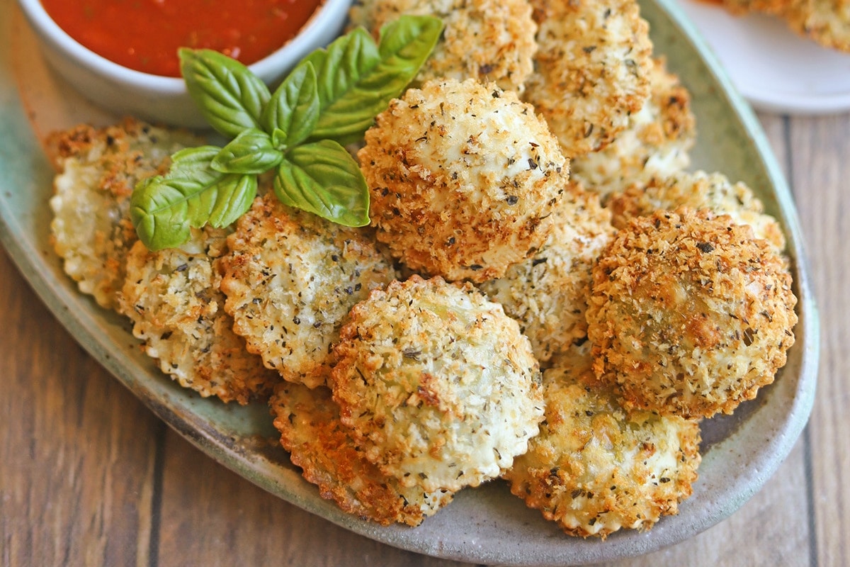 Vegan air fryer ravioli (using fresh or frozen ravioli) - Cadry's Kitchen