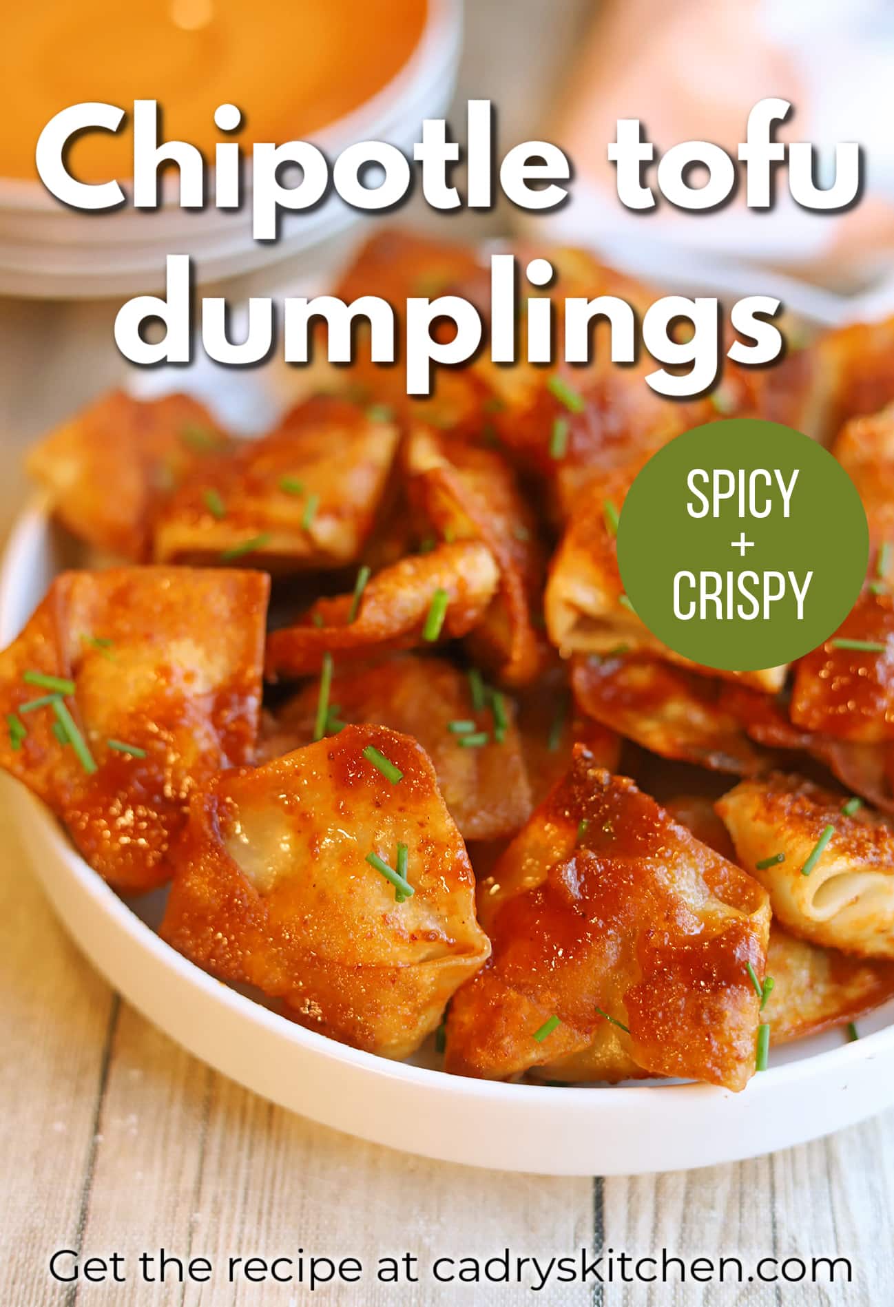 Chipotle tofu dumplings (pan-fried, crispy & saucy) - Cadry's Kitchen