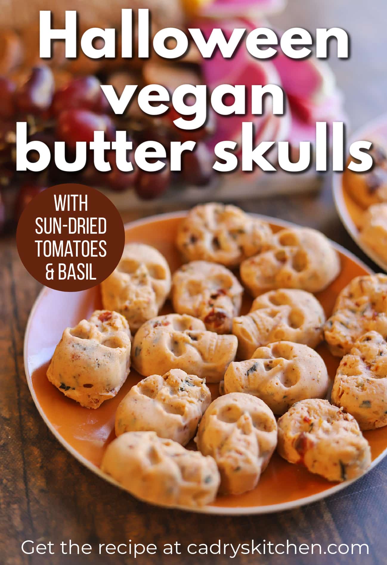 Spooky vegan butter skulls (Easy Halloween appetizer) - Cadry's Kitchen
