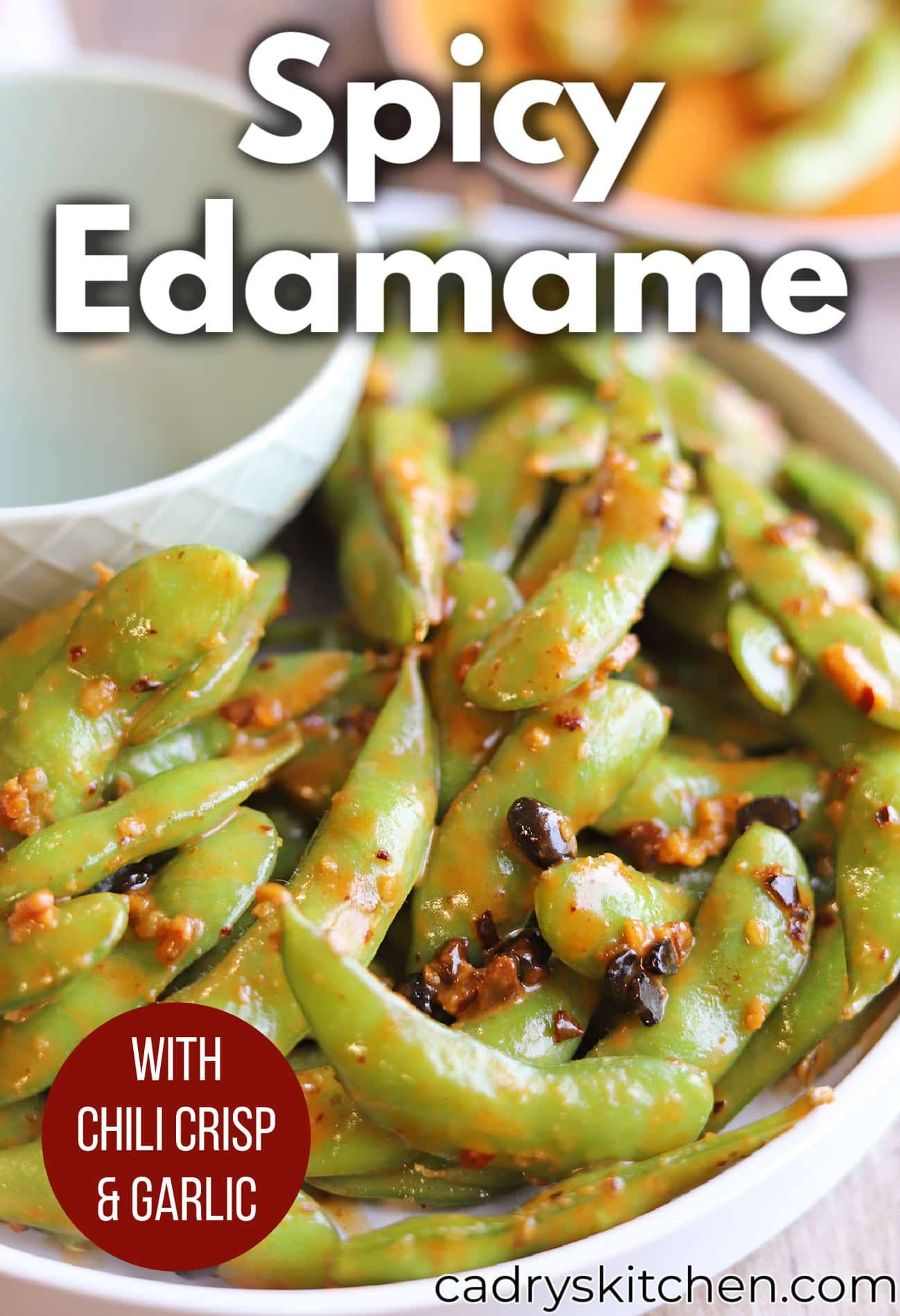 Spicy edamame with chili crisp & garlic (5-minute vegan appetizer ...